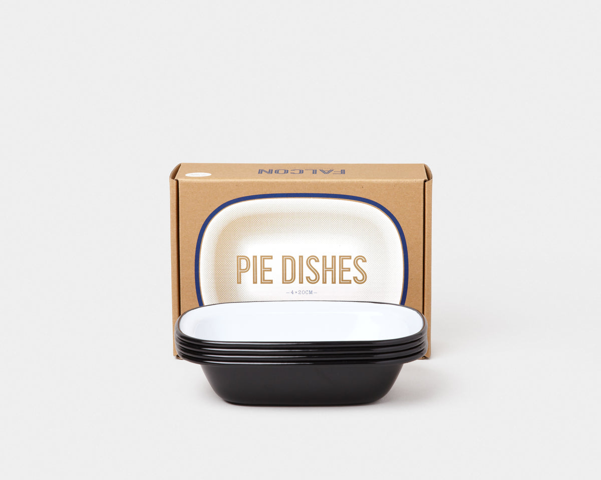 20cm Coal Black Pie Dish — Falcon Enamelware